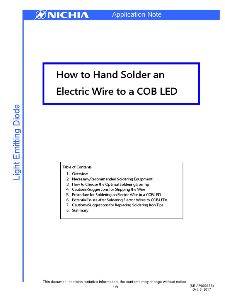 How To Hand Solder An Electric Wire To A COB LED: Application Note ...