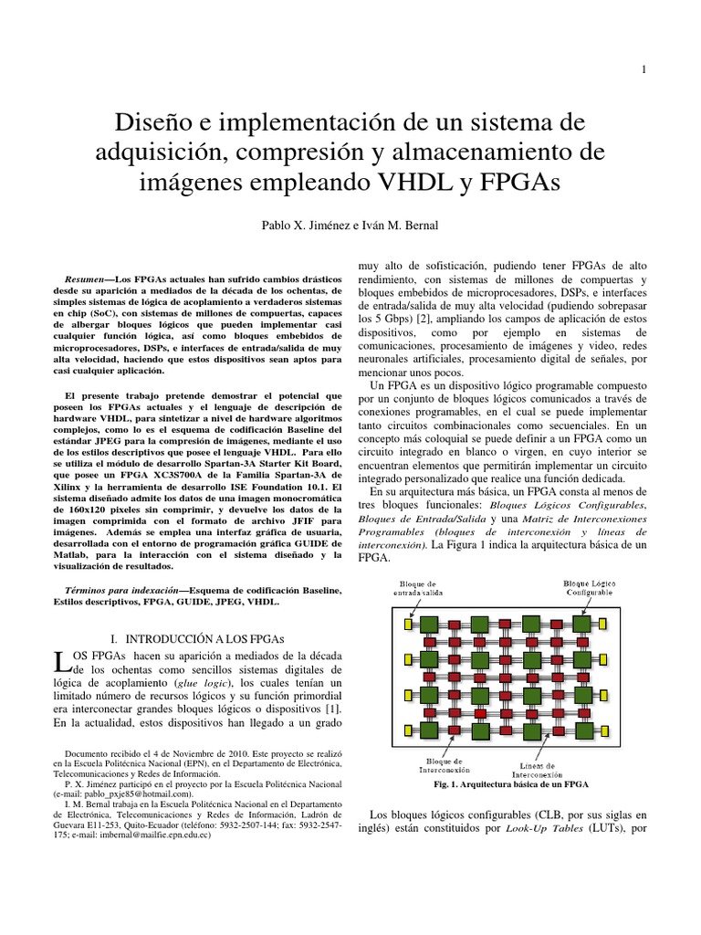 Ejemplo de Paper PDF | PDF | Arreglos de compuertas lógicas programables en sitio | Vhdl