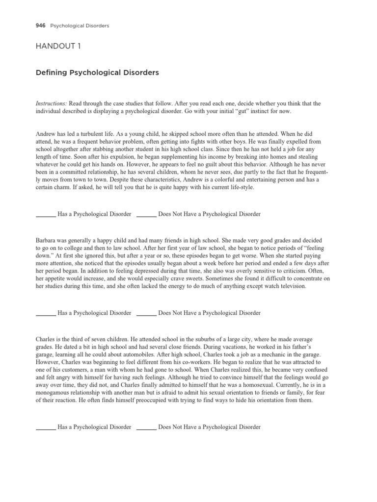Case Studies | PDF | Mental Disorder | Psychology