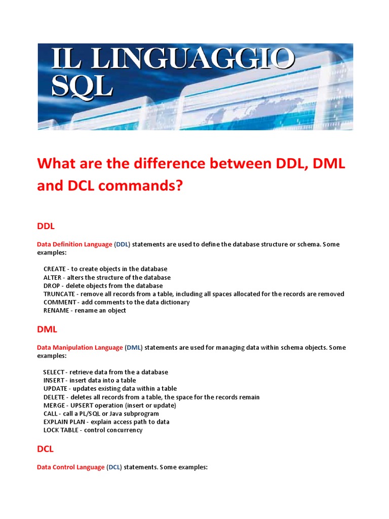 What Are The Difference Between SQL | PDF | Computers | Technology ...