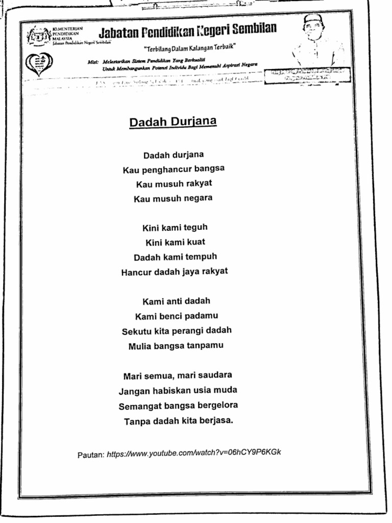 Lirik Lagu Dadah Durjana | PDF