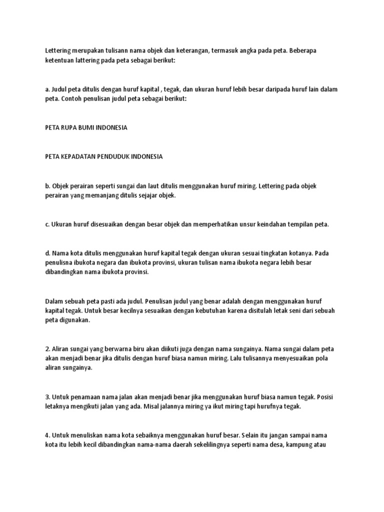 Lettering Pada Peta