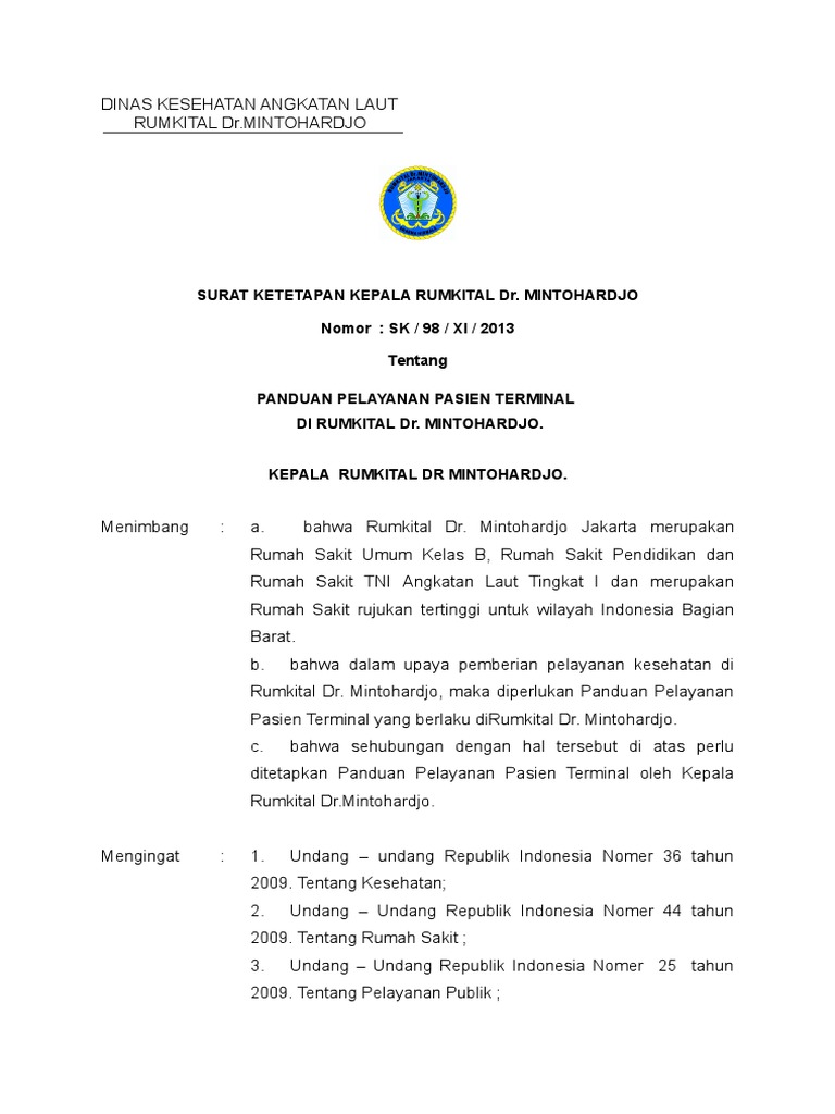 SK Pasien Terminal | PDF