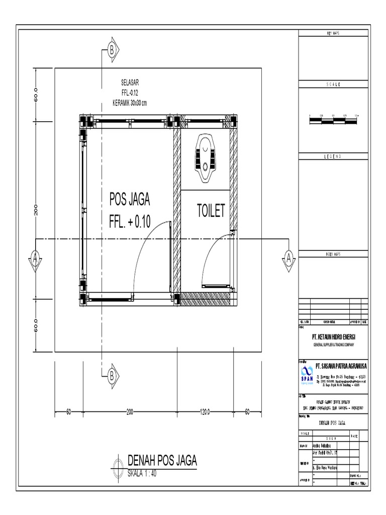Denah Pos Jaga Autocad IMAGESEE