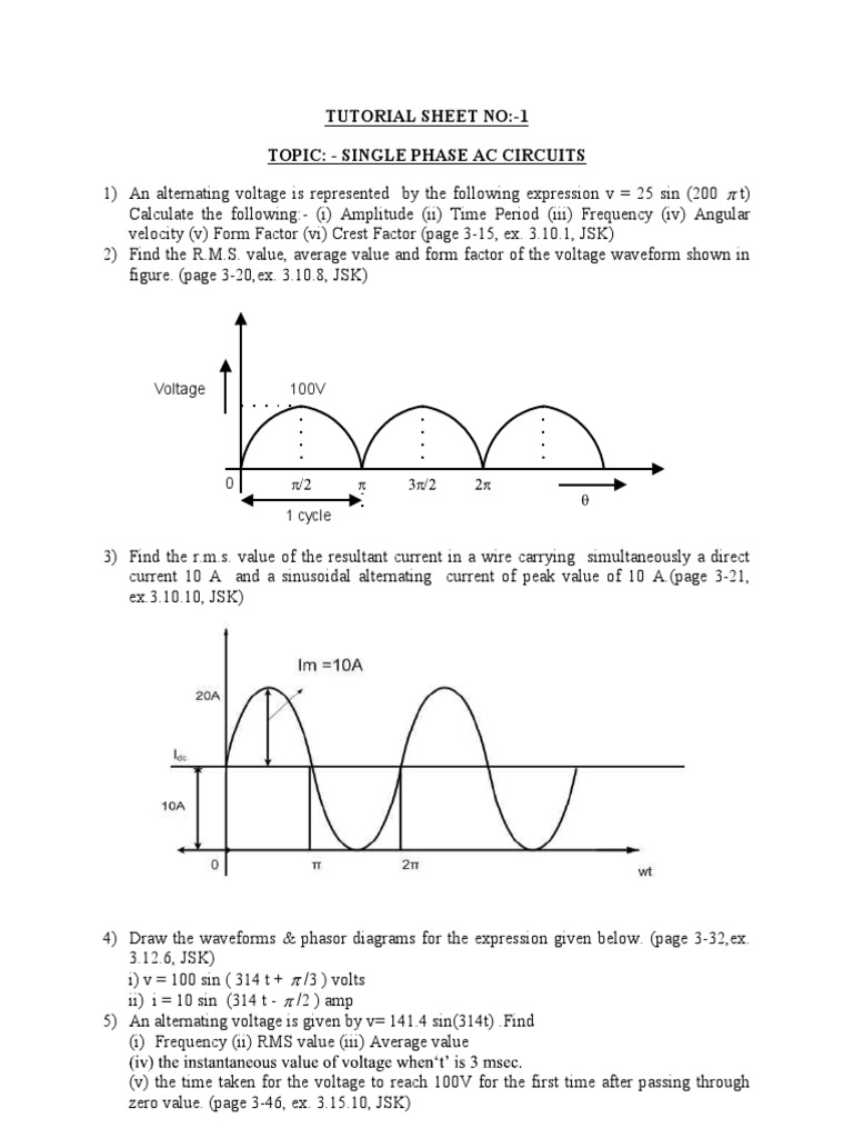Problems AC Circuit | PDF | Series And Parallel Circuits | Inductor