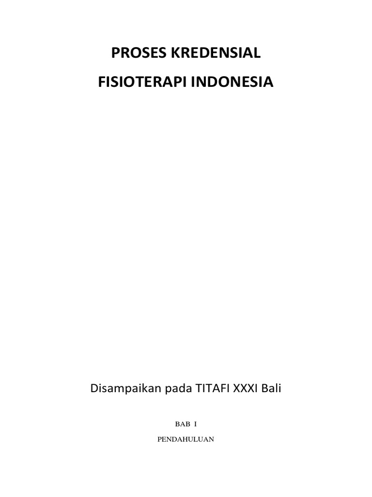 Pedoman Kredential Fisioterapi Indonesia | PDF