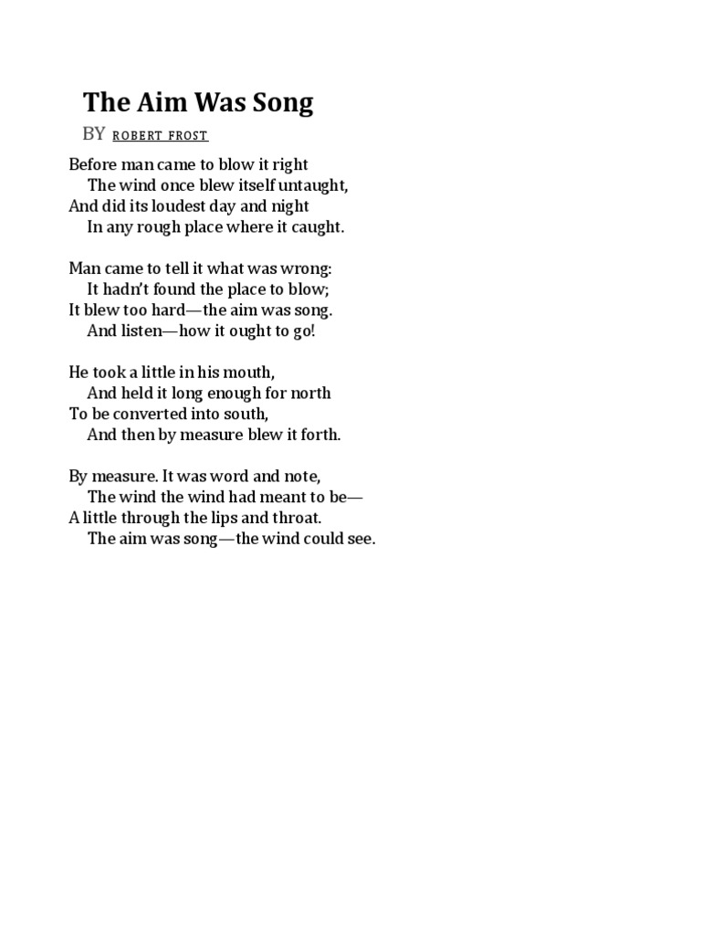 The Aim Was Song | PDF | Art