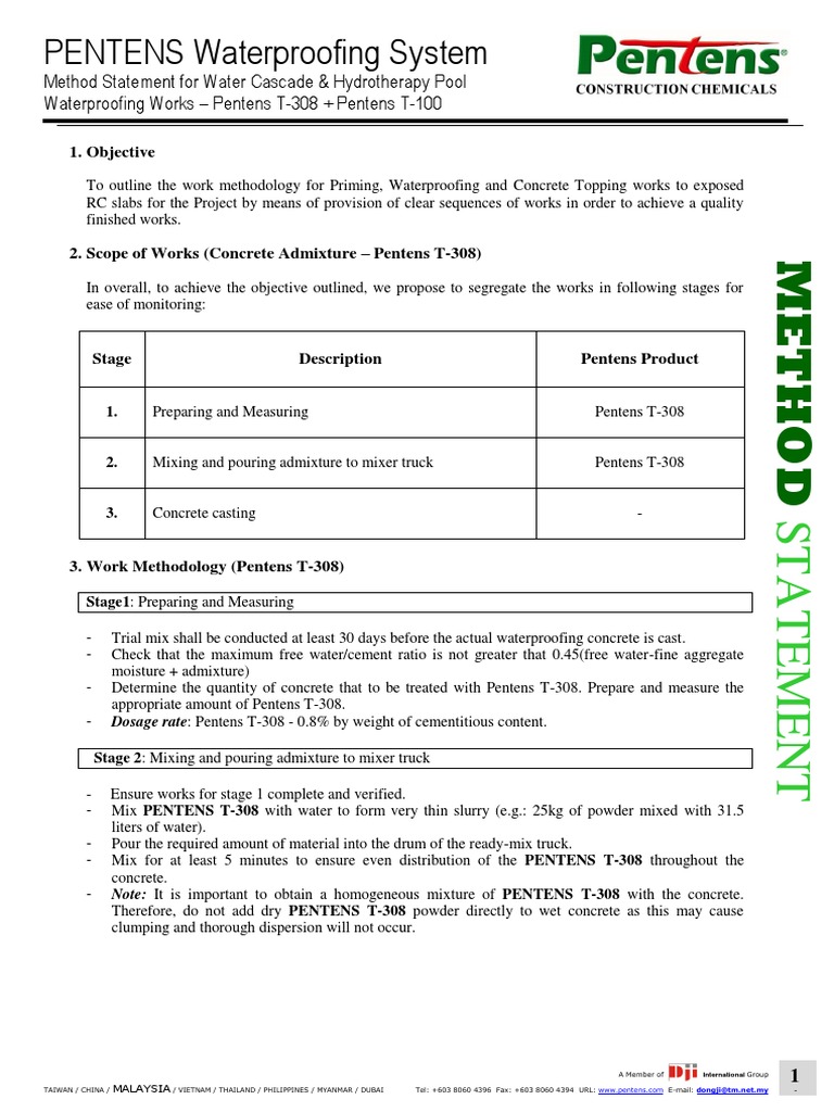 Water Cascade MS - Pentens T-308+T-100 | PDF | Concrete | Structural Engineering
