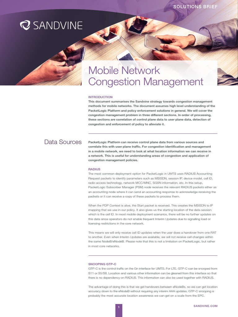 Sandvine SB Mobile Congestion Management PDF | PDF | Network Congestion | Computer Network