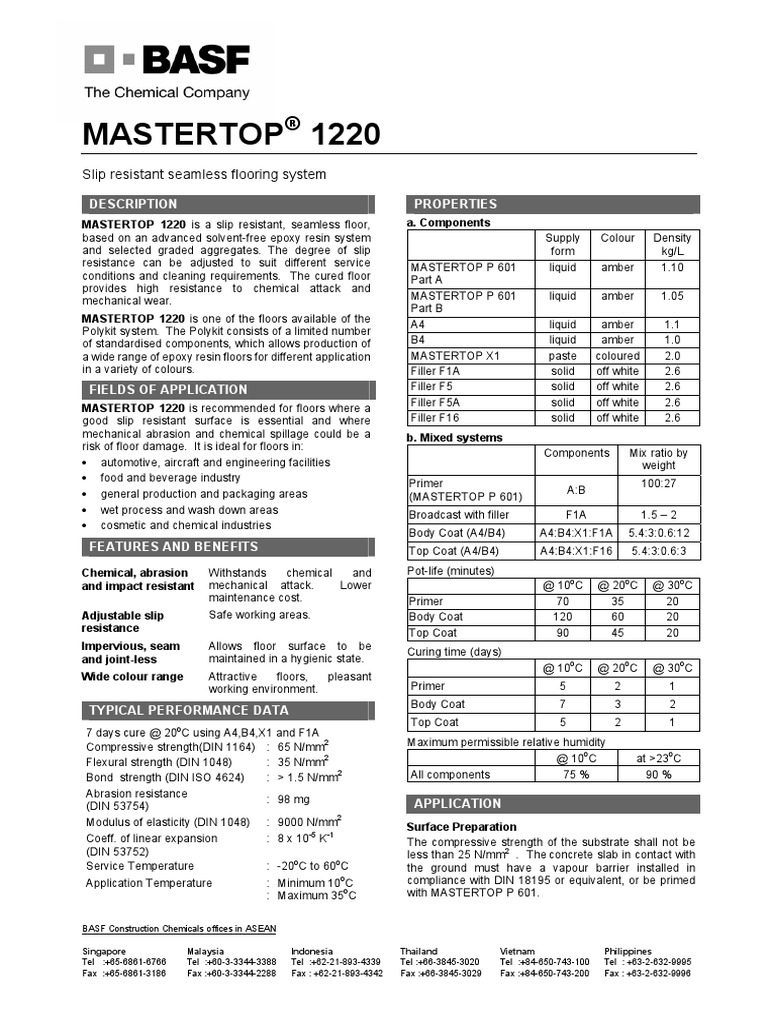 Mastertop 1220 Asean | PDF | Paint | Epoxy