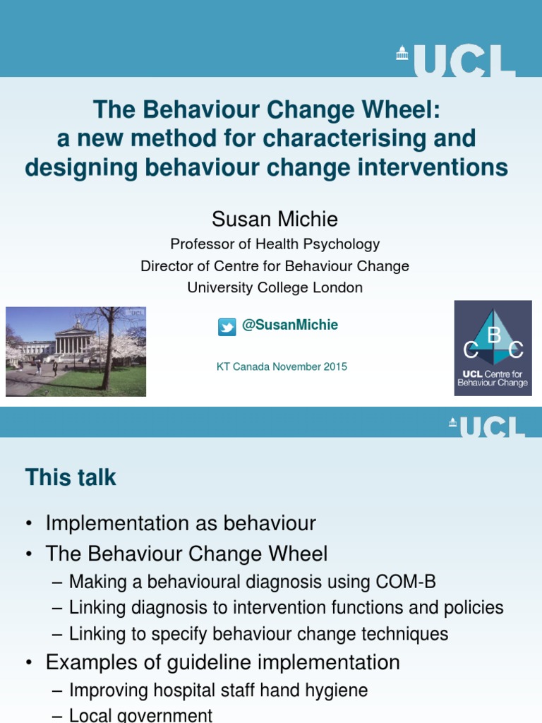The Behaviour Change Wheel Guide | PDF | Evidence Based Medicine | Behavior