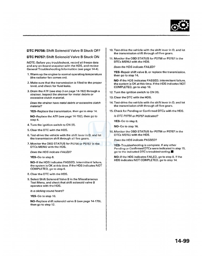 08-10 Honda Accord p0757 SM | PDF