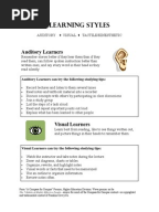 Vak Learning Style Test | Learning Styles