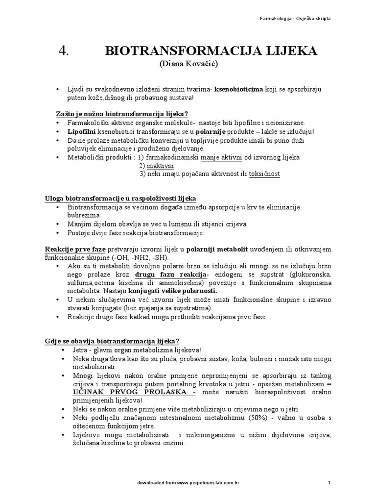 Farmakologija Skripta PDF | PDF