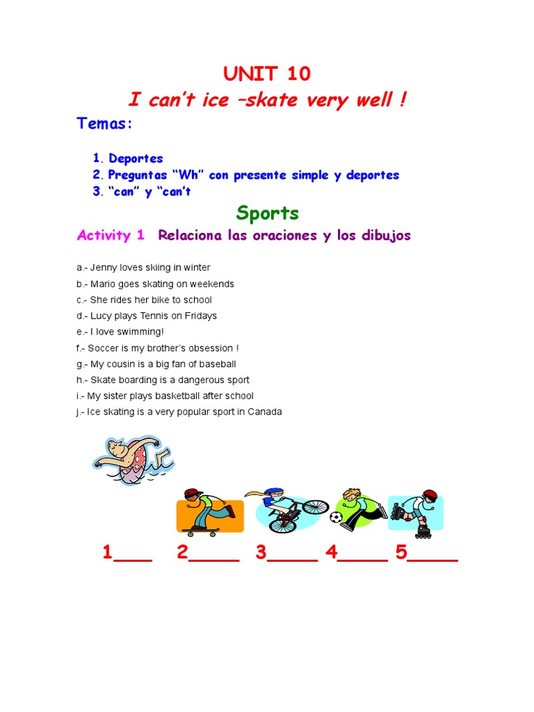 Unit 10 | PDF | Deportes | Nadando