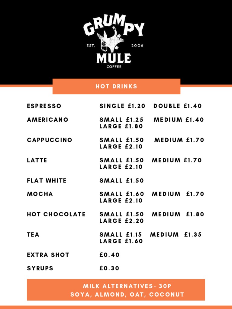 Grumpy Mule Menu 2019 | PDF