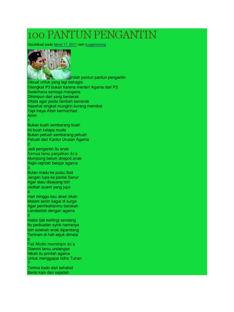 100 Pantun Pengantin | PDF