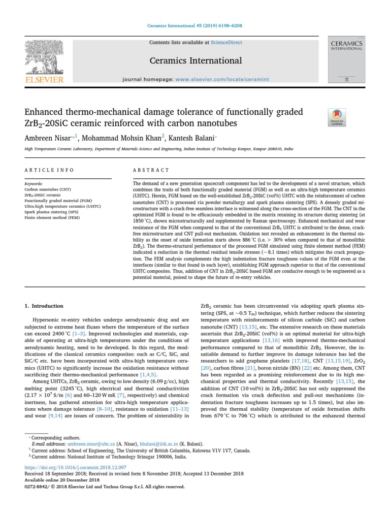Ceramic International | PDF | Sintering | Carbon Nanotube