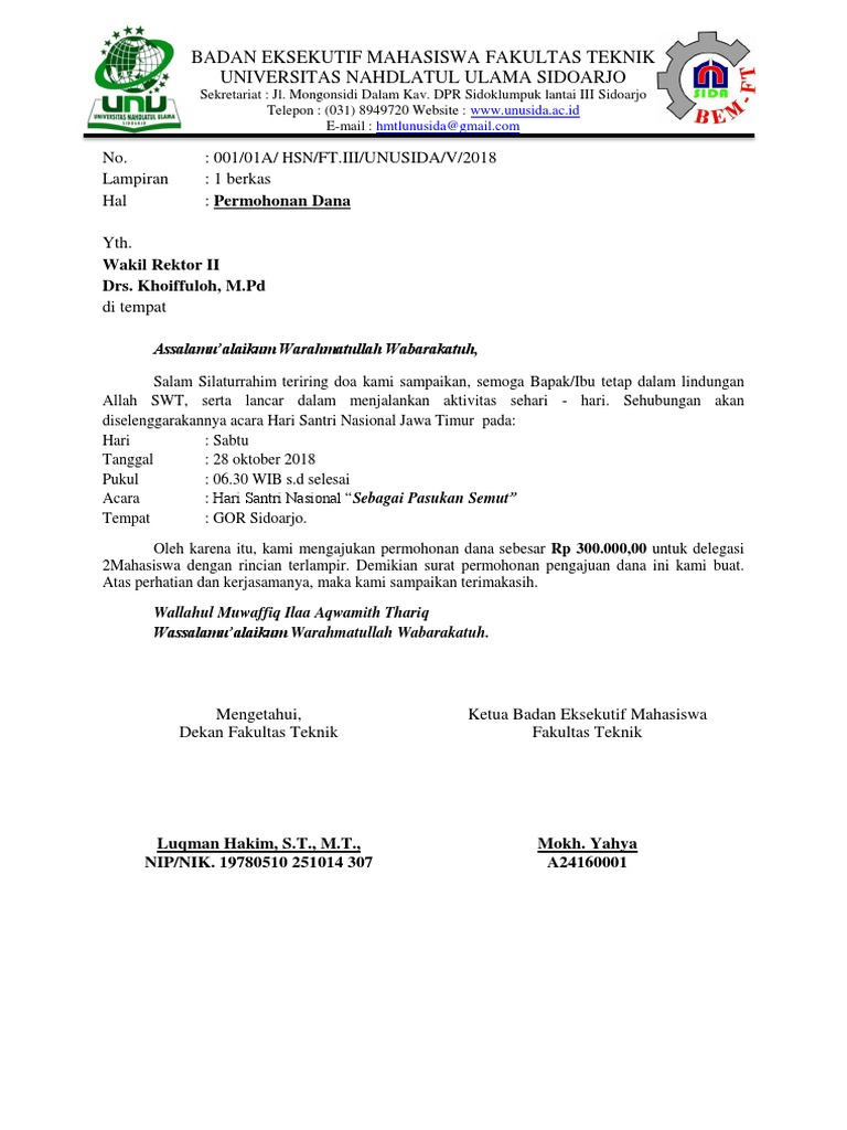 Pengajuan Dana HSN 2018 | PDF