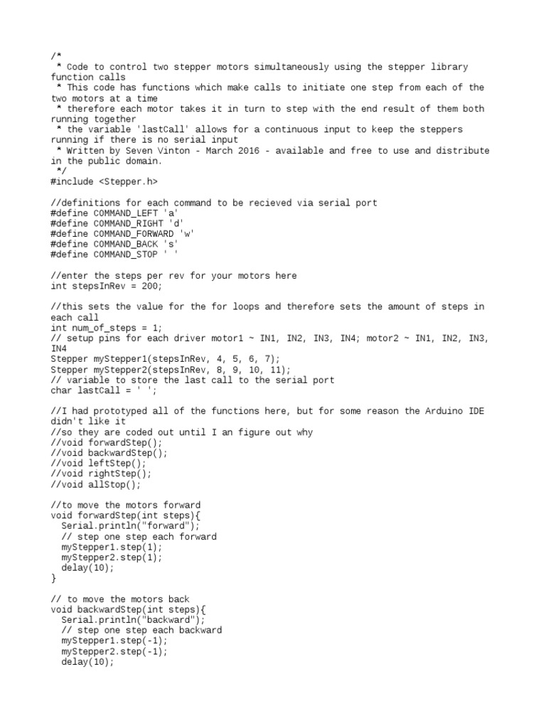 Driving Two Stepper Motors at The Same Time | PDF | Computer ...