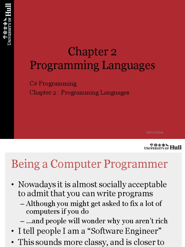 C# Programming Chapter 2: Programming Languages | PDF | Metadata ...