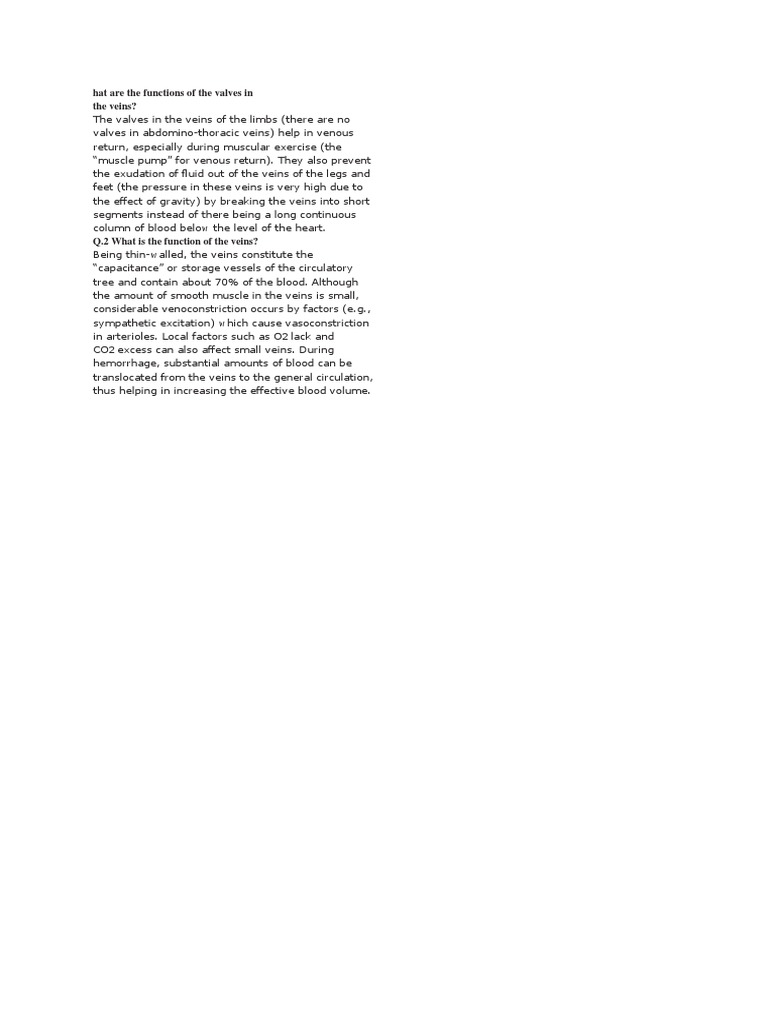 Hat Are The Functions of The Valves in | PDF