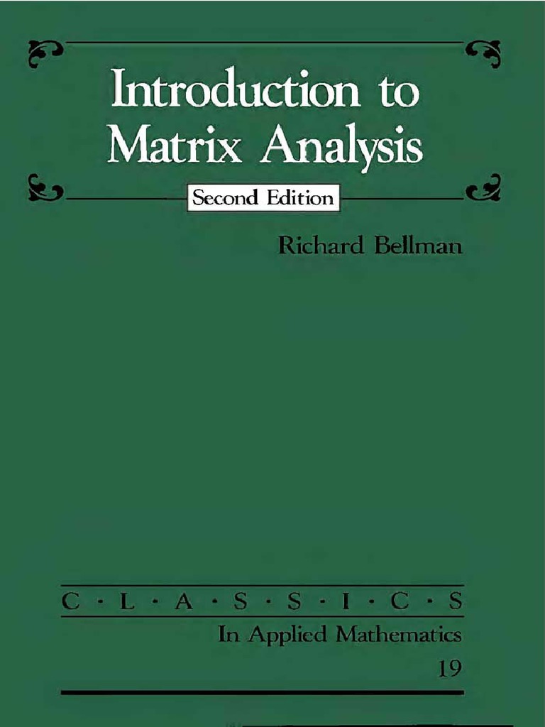 (Richard Bellman) Introduction To Matrix Analysis, (BookFi) | PDF ...