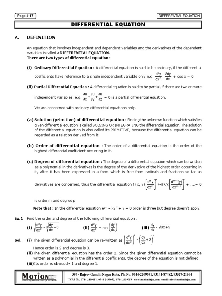 Theory | PDF | Differential Equations | Equations