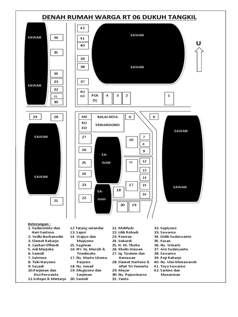 Denah Rumah Warga RT 06 | PDF