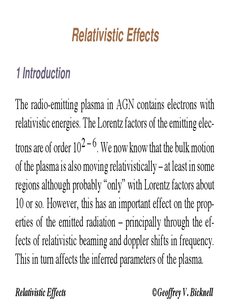 Relativistic Effects | PDF | Special Relativity | Momentum