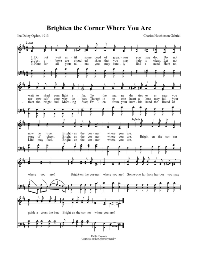 Brighten The Corner Where You Are | PDF