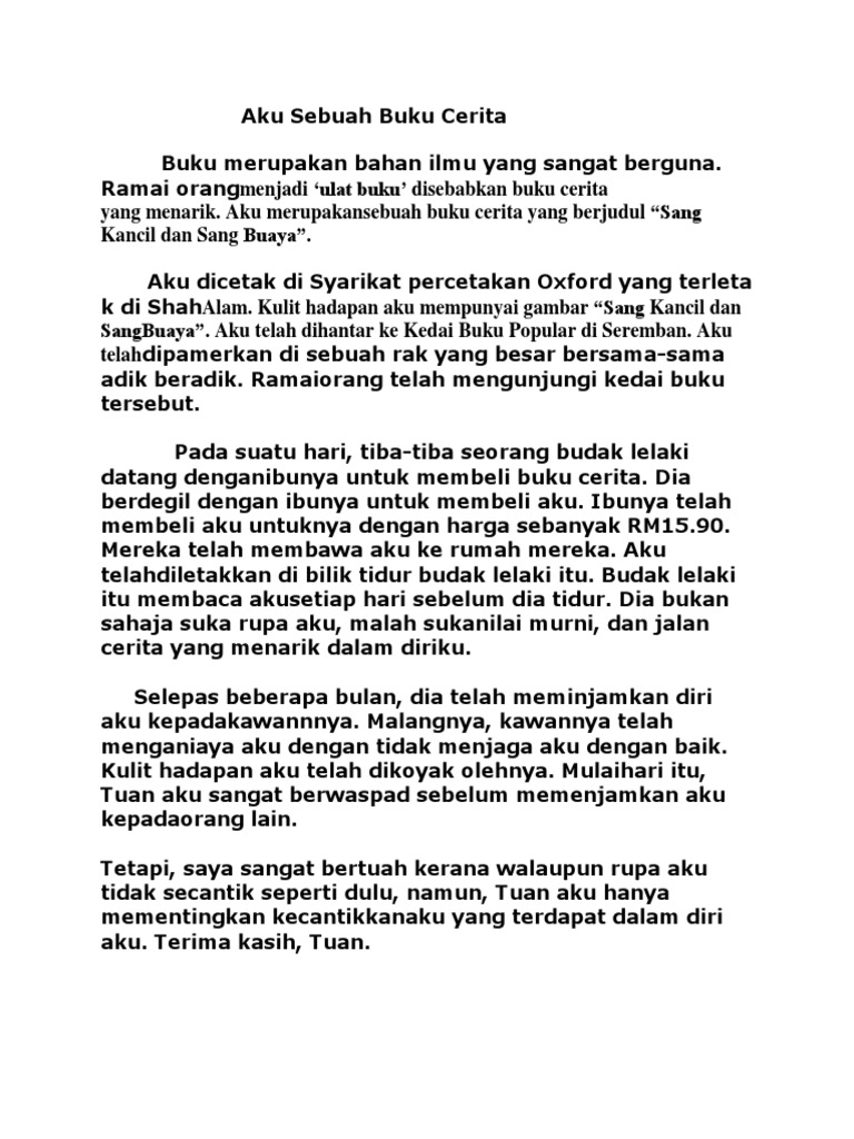 Aku Sebuah Buku Cerita Pdf
