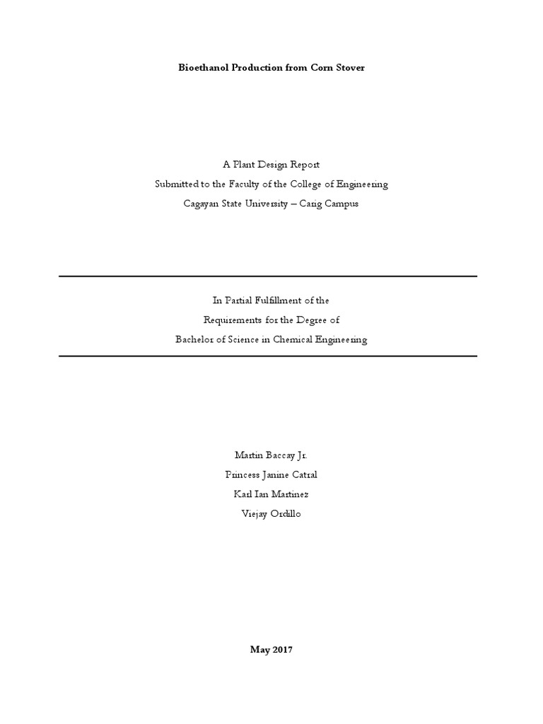 Bioethanol Production From Corn Stover PDF | PDF | Biofuel | Gasoline