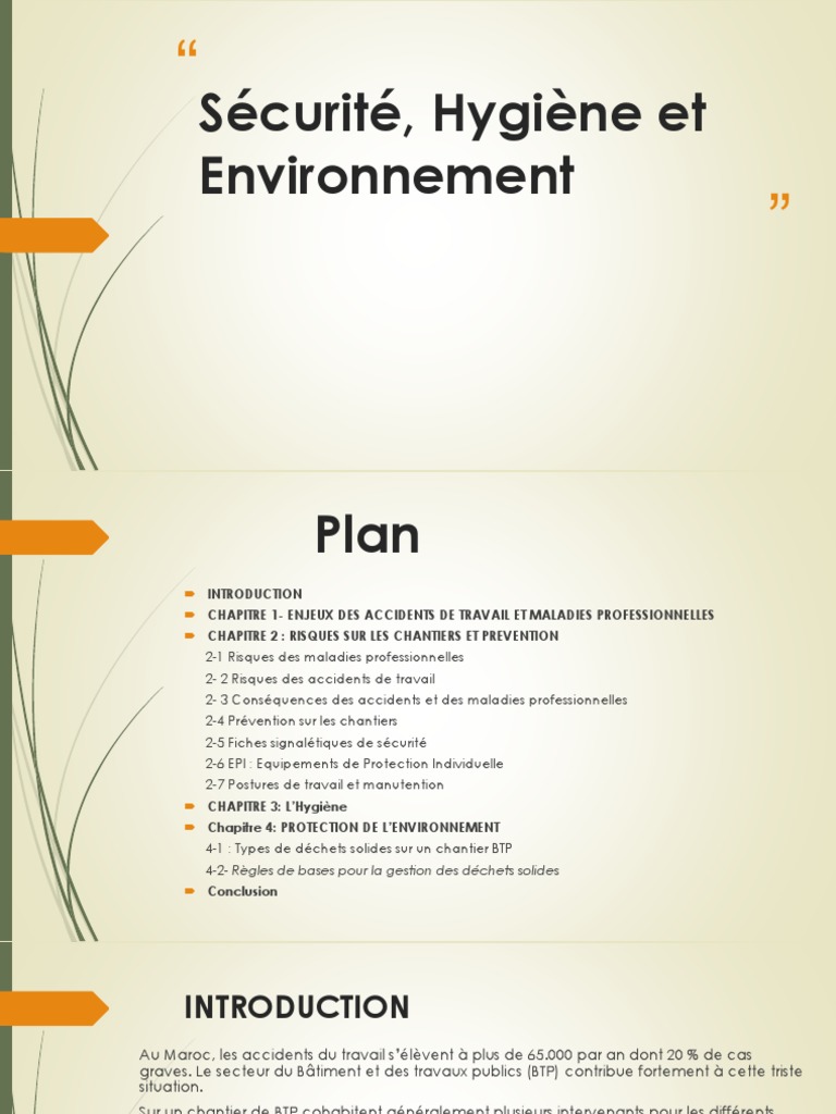 Sécurité Hygiène Et Environnement 1 | PDF | Prophylaxie | Déchets