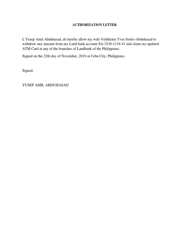 Authorization Letter | PDF