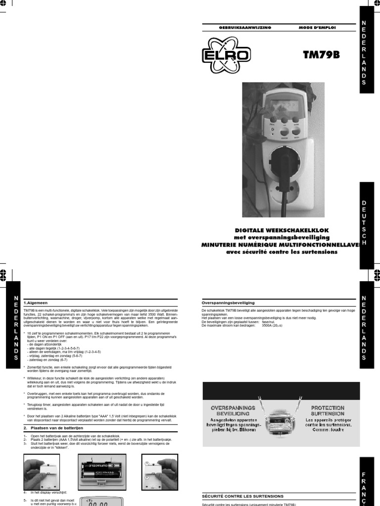 Elro TM79B Time Switch | PDF