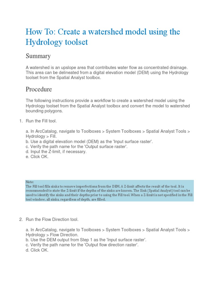 How To Create A Watershed Model Using The Hydrology Toolset | Drainage ...