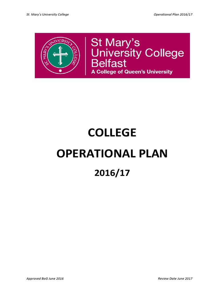 St. Mary's College Operational Plan 2016/17 | PDF | Audit Committee ...