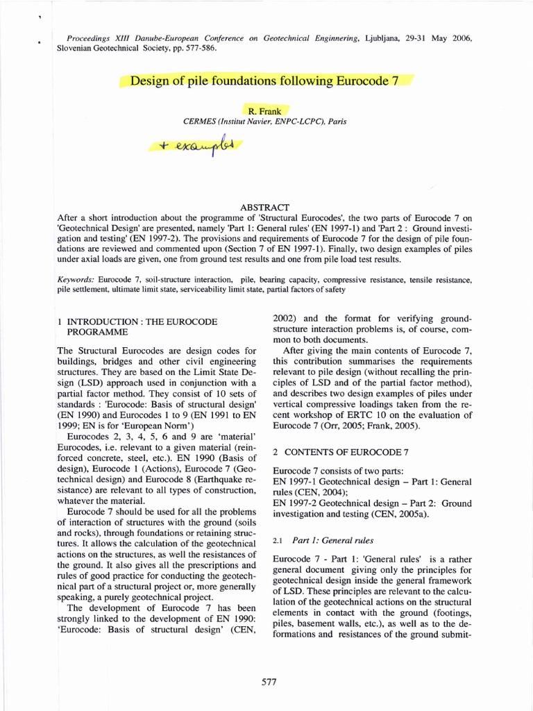 Eurocode 7: Pile Foundation Design | PDF | Geotechnical Engineering ...