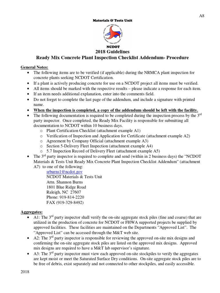 RMC Plant Check List | PDF | Fly Ash | Calibration