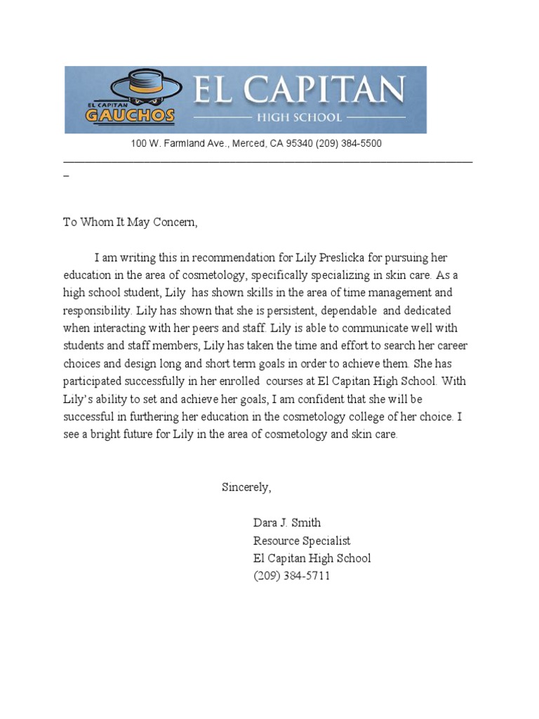 Letter of Rec LP | PDF
