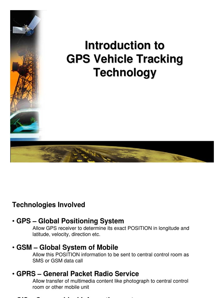 GPS Vehicle Tracking Technology Overview | PDF | Global Positioning ...