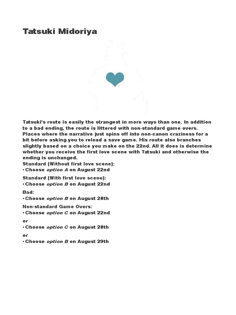 Morenatsu Route Guides (In English) | PDF