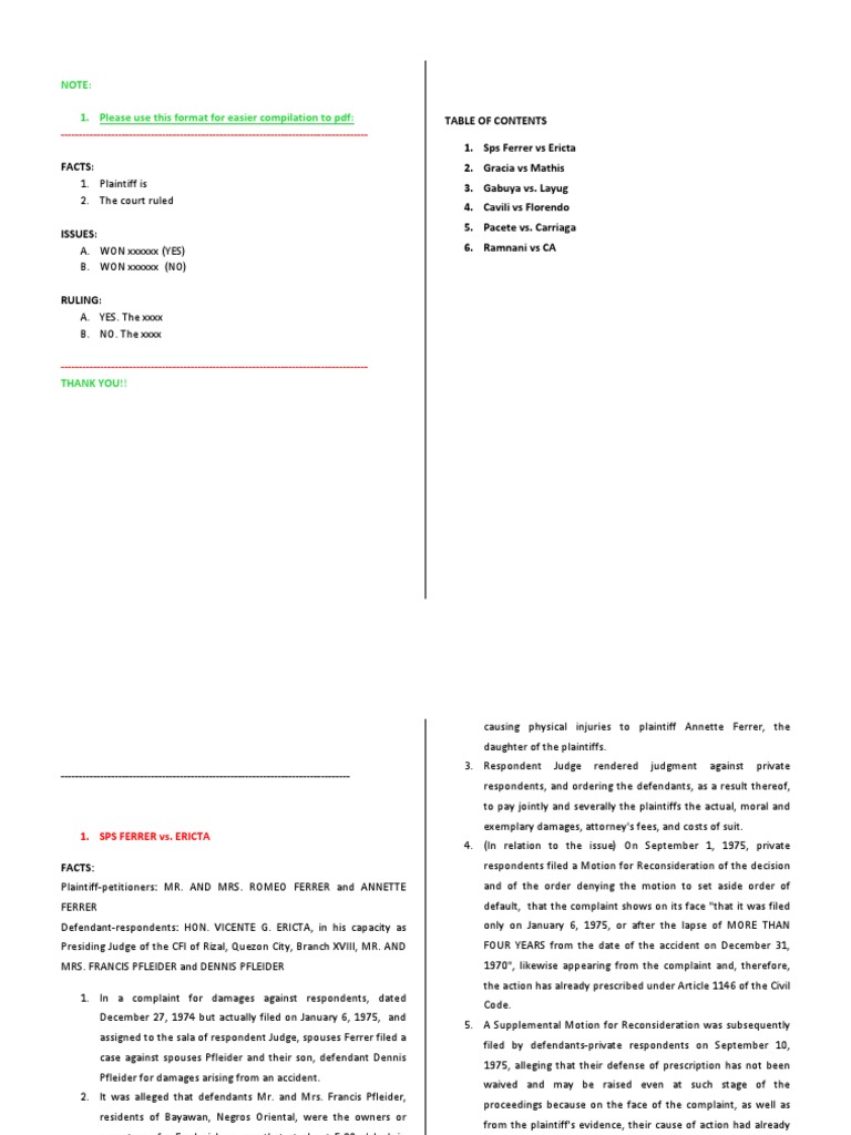 CIVPRO Batch 7 Case Digests | PDF | Complaint | Lawsuit