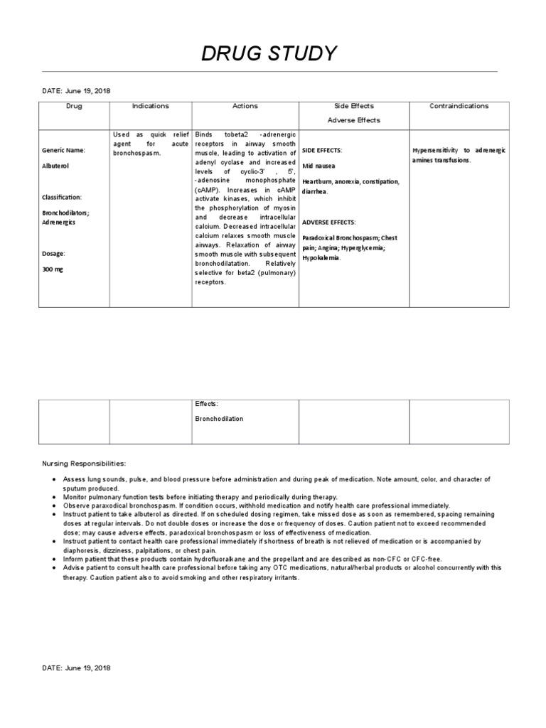 Drug Study | PDF | Adverse Effect | Clinical Medicine