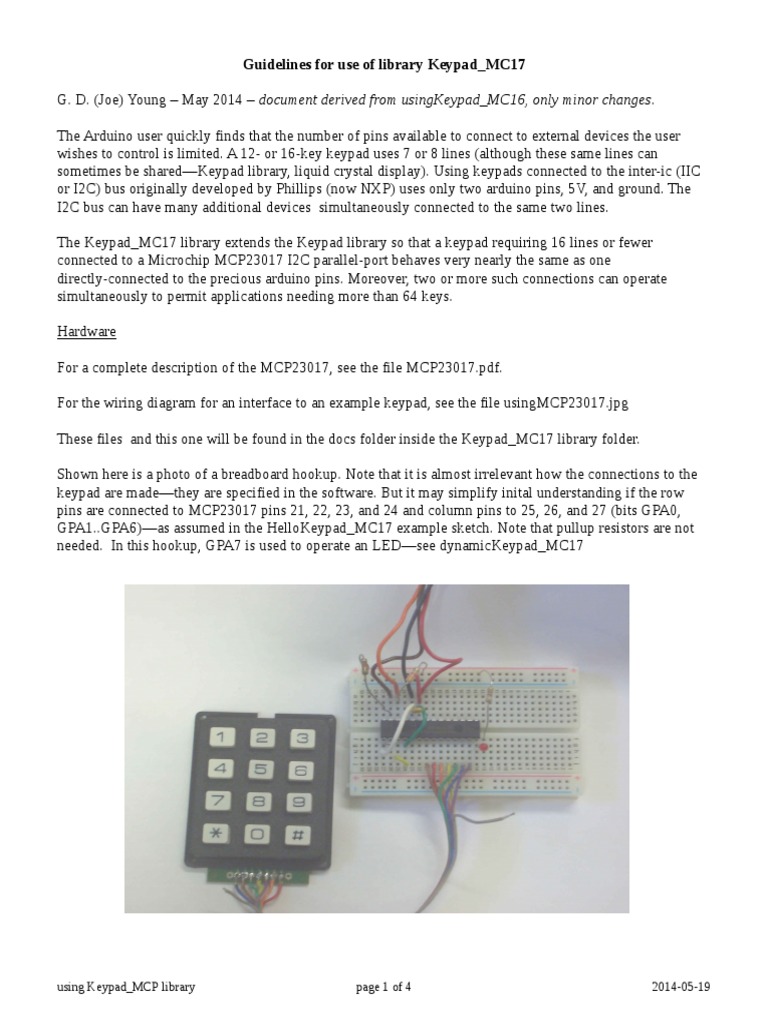 Using Keypad - MC17.1 | PDF | Arduino | Parameter (Computer Programming)