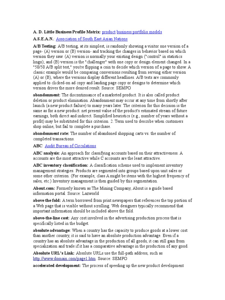 Marketing Dictionary | PDF | Advertising | Sales