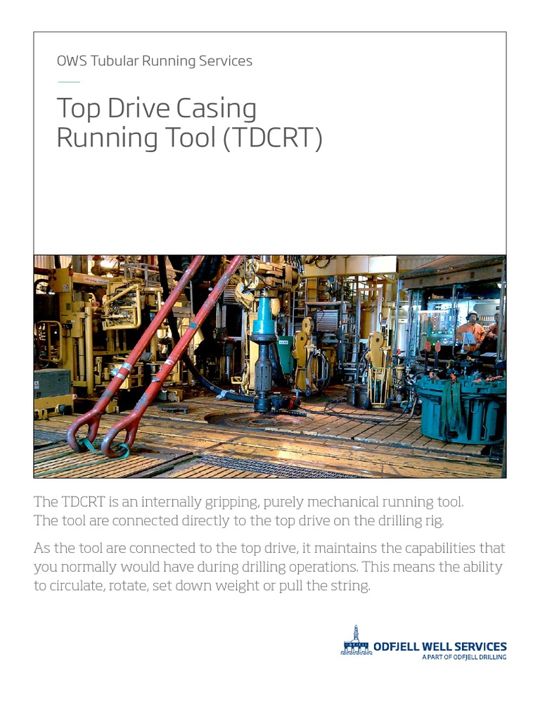 OWS TDCRT: Top Drive Casing Running Tool | PDF | Casing (Borehole) | Drilling Rig