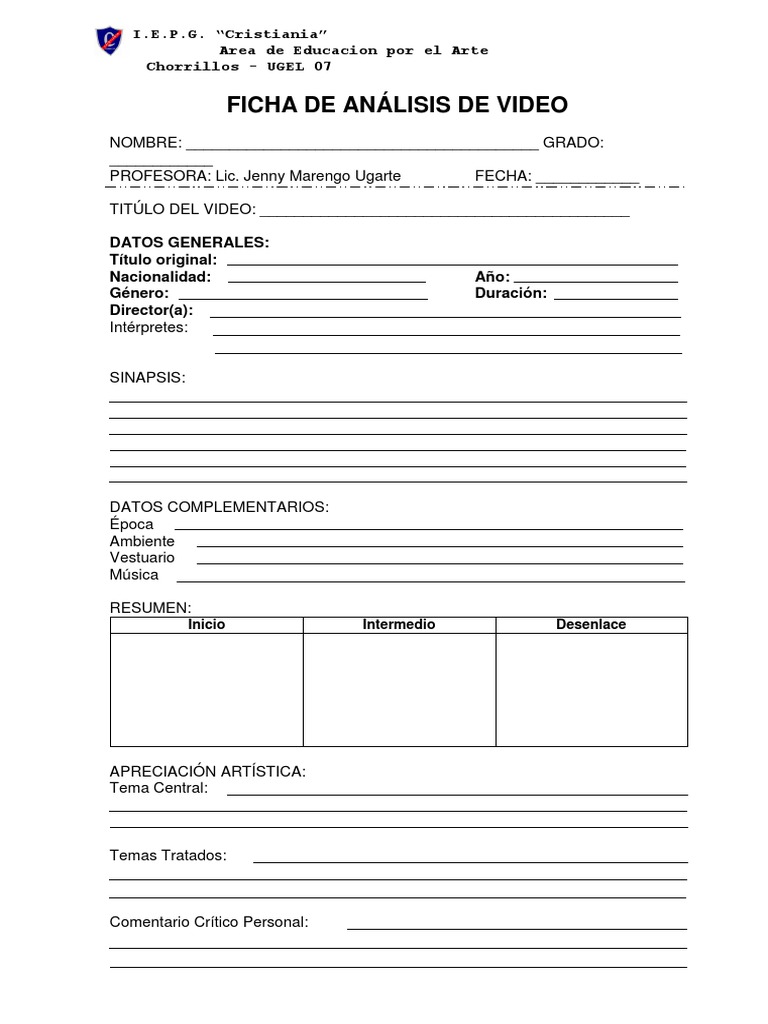 Ficha de Analisis de Videos | PDF