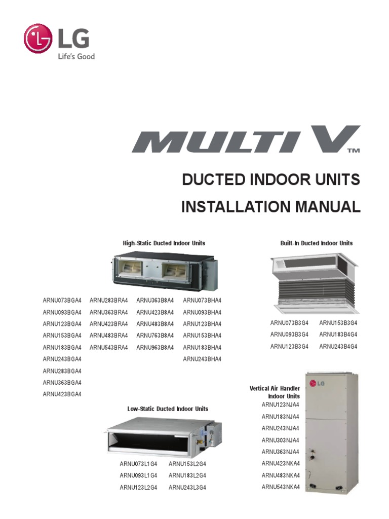 IM MultiV Ducted IDU PDF | PDF | Air Conditioning | Hvac